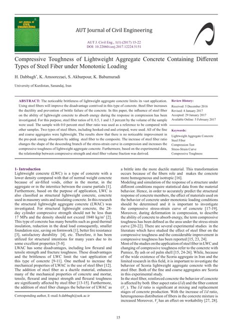 Pdf Compressive Toughness Of Lightweight Aggregate Concrete