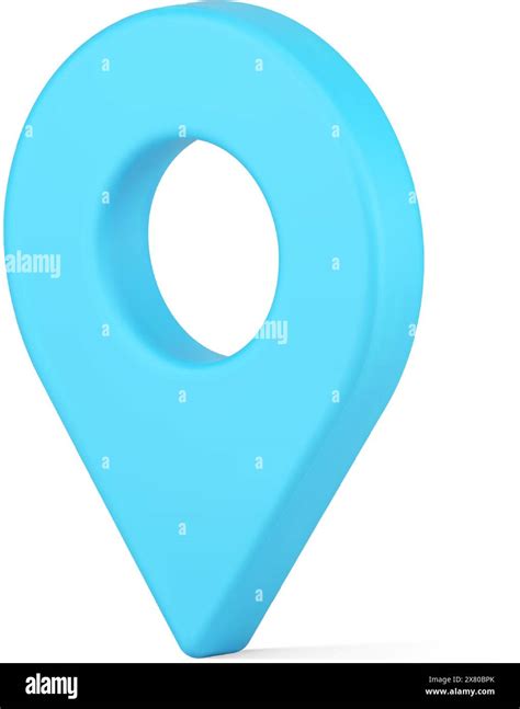 Web Map Marker 3d Icon Blue Volumetric Navigation Symbol With Target
