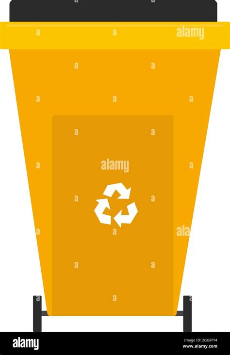 Yellow Dustbin Illustration Vector On A White Background Stock Vector