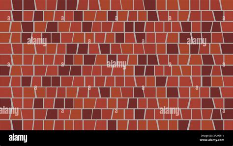 A Red Brick Wall Background Brown Tiles Texture Sidewalk Red Block Surface Editable Stroke