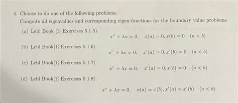 solved 4 choose to do one of the following problems