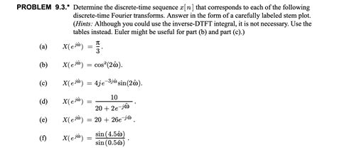 Solved Problem 93 Determine The Discrete Time Sequence