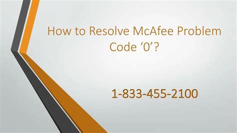 Ppt How To Resolve Mcafee Problem Code â€˜0â€™ Powerpoint