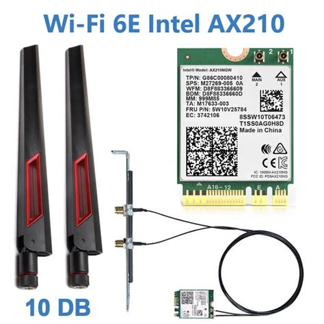Wi Fi 6e Intel การ์ด Ax210บลูทูธ5 3 Wifi 6อะแดปเตอร์5374mbps 2 In 1ชุดเดสก์ท็อป10dbi เสาอากาศ802