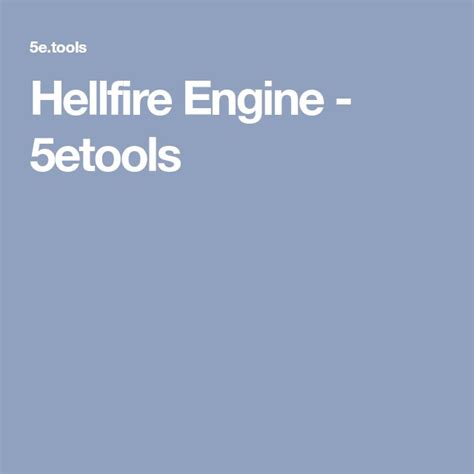 Hellfire Engine 5etools Dnd Funny Engineering Dnd Monsters