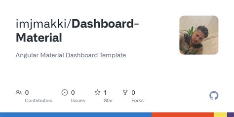 GitHub Imjmakki Dashboard Material Angular Material Dashboard Template
