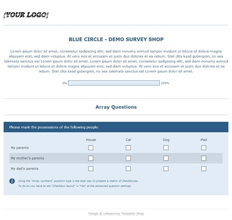 limesurvey template shop survey consulting the limesurvey experts