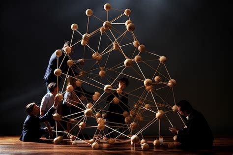 Team Work Linear Design Premium AI Generated Image