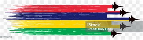 모리셔스 국기 와 군용 전투기 고립된 배경 벡터 일러스트 레이 션 격투기에 대한 스톡 벡터 아트 및 기타 이미지 격투기