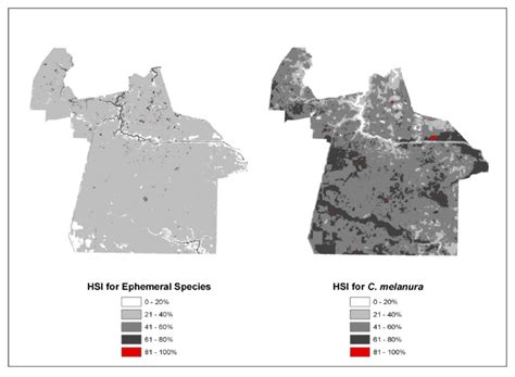 Habitat Suitability Index Hsi For Ephemeral Species Group And C