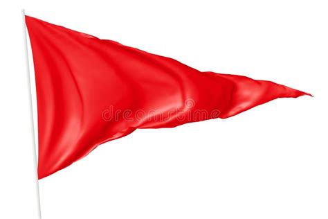 Red Triangular Flag On Flagpole Stock Illustration Illustration Of