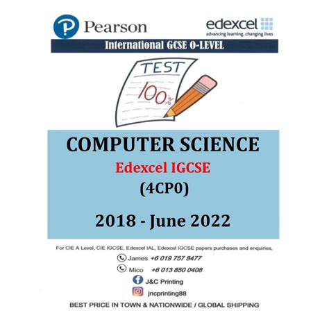 Edexcel Igcse O Level Past Year Papers Computer Science 4cp0 Paper 1and2 Shopee Malaysia