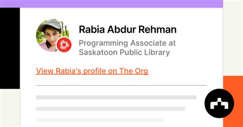 Rabia Abdur Rehman Programming Associate At Saskatoon Public Library