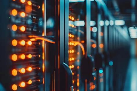 Premium Photo Closeup Of Server Room In Manufacturing Facility Using Ml Algorithms For