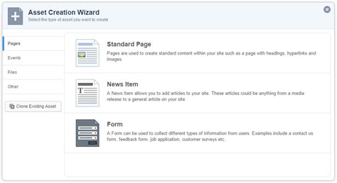 Asset Creation Wizard Edit Manuals Squiz Matrix 5 Documentation