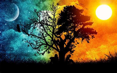Anime Moon And Sun Wallpaper Anime Night Sky Moon Wallpapers Top Free