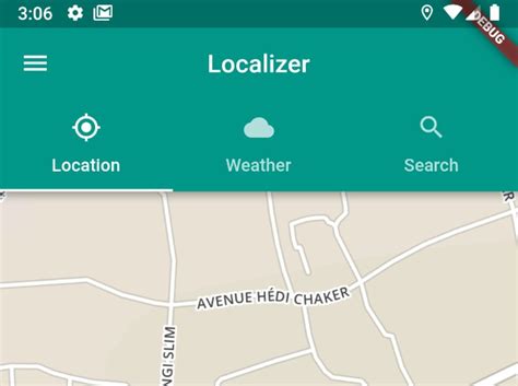 a flutter application implements flutter map and location plugins
