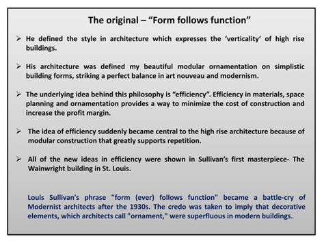 Form Follows Function Pptx Arts And Crafts Hobbies And Interests