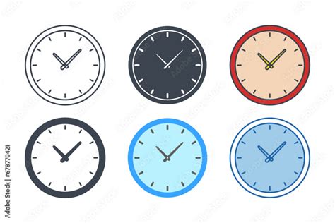 Clock Icon Collection With Different Styles Timer Clock Icon Symbol