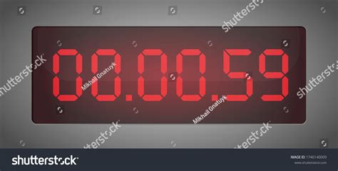 Vector Luminous Digital Numbers Countdown Timer Stock Vector Royalty Free