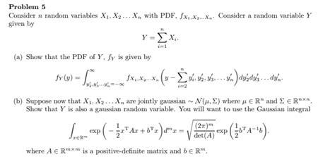 Problem Consider N Random Variables X X Xn With Chegg