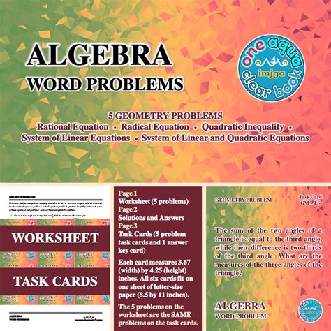 Geometry Word Problem Worksheet And Task Cards Made By Teachers