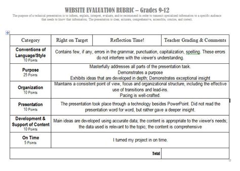 Grading Rubrics Heritage Rocket Project