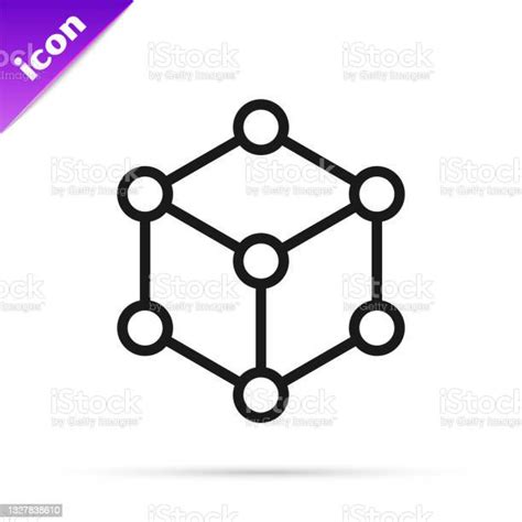 흰색 배경에 격리된 검정선 분자 아이콘입니다 화학 분자의 구조 과학 교사 혁신적인 교육 포스터 벡터 0명에 대한 스톡 벡터 아트