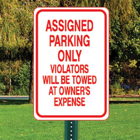 12x18 Reflective Aluminum Assigned Parking Only