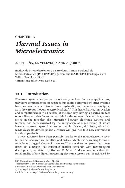 Pdf Chapter 13thermal Issues In Microelectronics