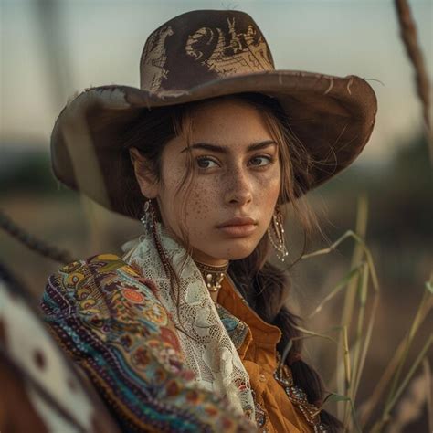 A Turkish Cowgirl At Farm Premium Ai Generated Image