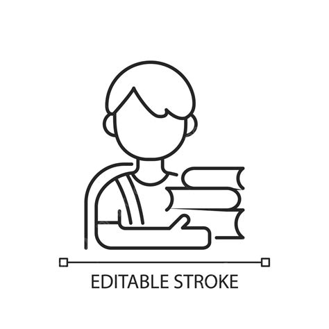 Schoolboy Linear Icon Vector Concept Adolescence Vector Vector