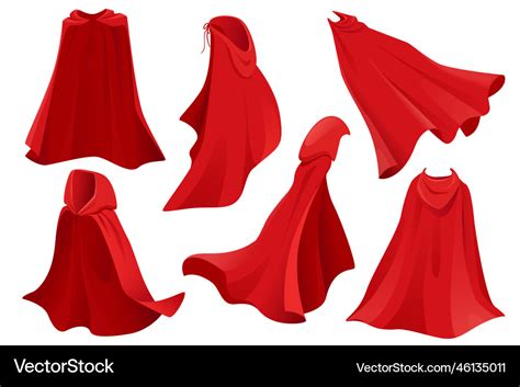 Superhero Red Cape Collection Royalty Free Vector Image