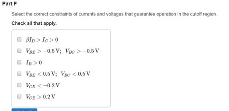 solved select the correct constraints of currents and