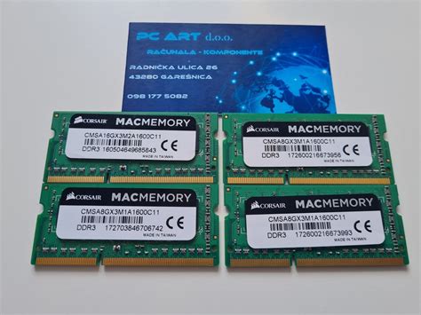 Corsair 32GB 4x8GB DDR3 1Rx8 PC3 12800 1600 MHz SODIMM Račun R1