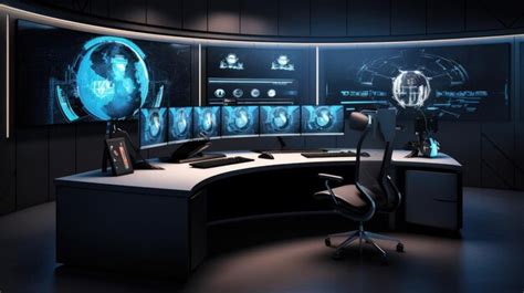 Premium Ai Image Modern Office Desk Commander