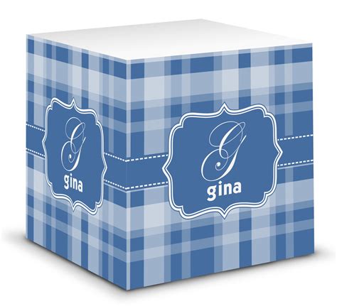 Plaid Sticky Note Cube Personalized Youcustomizeit