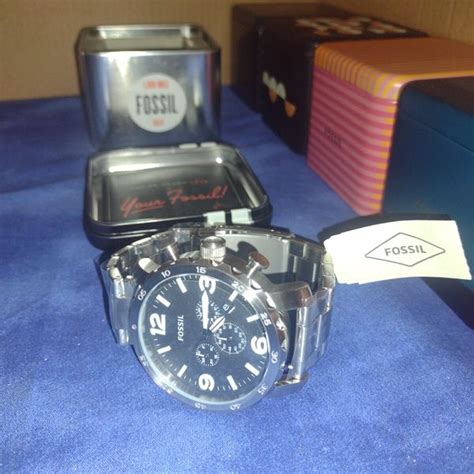 New Fossil Original Nate Chronograph Jr1353 Wrist Watch Stainless Steel 50mm Nib Watchcharts