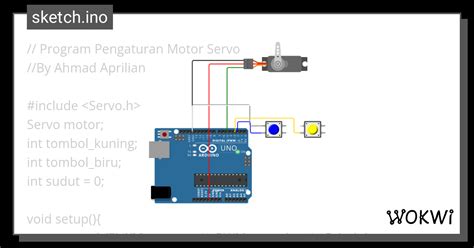 Program Pengatuan Motor Servo Wokwi Esp32 Stm32 Arduino Simulator