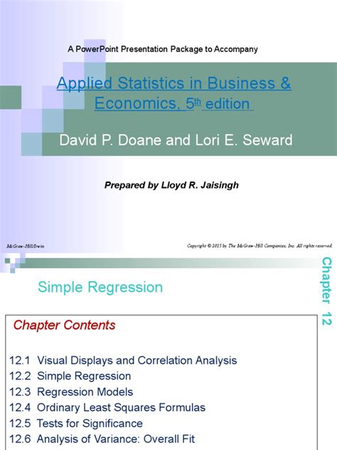 Chap 012 Download Free Pdf Regression Analysis Ordinary Least Squares