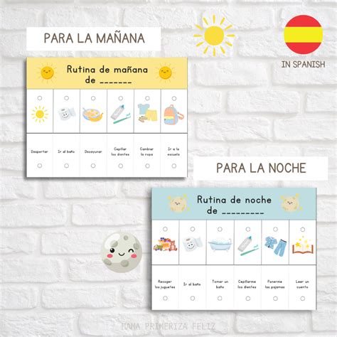 Tabla De Rutina De Día Y Noche Versión Editable Y Versión Lista Para
