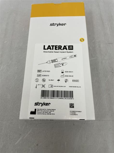 New Stryker Latsys20 Latera Absorbable Nasal Implant System 20mm Disposables General For Sale