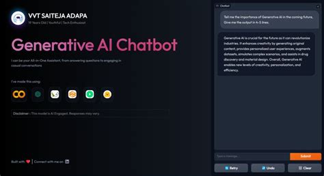 Saiteja Adapa On Linkedin Ai Chatbot Nxtwaveworkshop Generativeai