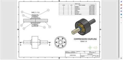 Flange Coupling Download Free 3d Model By Knaticdraughts Cad Crowd