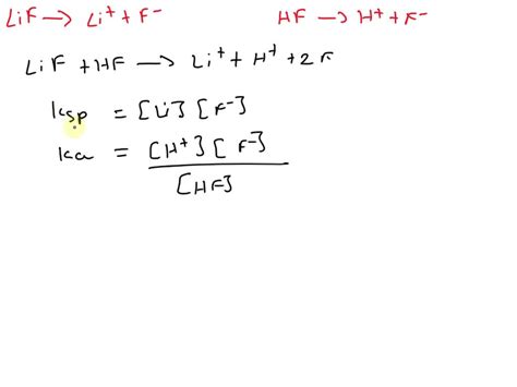 Solved Determine The Value Of The Equilibrium Constant For Lithium Fluoride Lif When