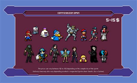 Commission Open Sprite Sheet By Xxalexsmashxx On Deviantart