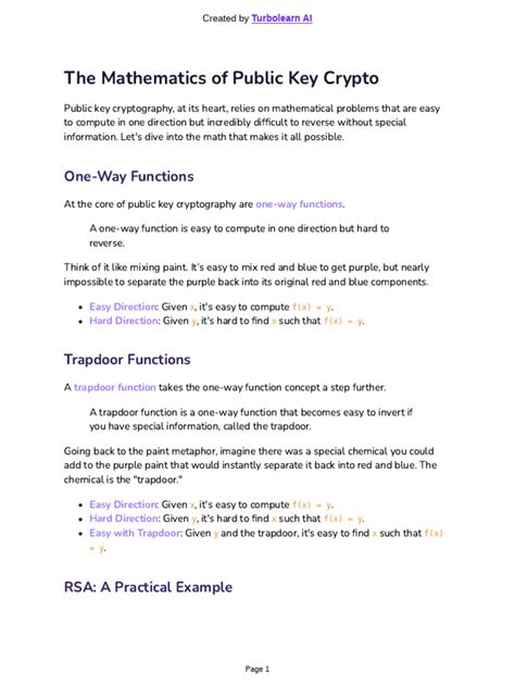 Mathematics Of Public Key Crypto Pdf Cryptography Applied Mathematics