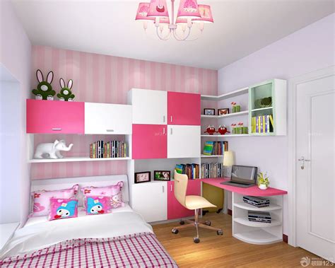 儿童卧室转角书桌书柜设计效果图 别墅设计图