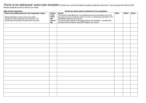 Free Printable Action Plan Templates PDF Word