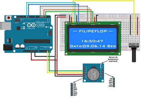 Relógio Com O Módulo Rtc Ds1307 E Lcd 20x4 Filipeflop